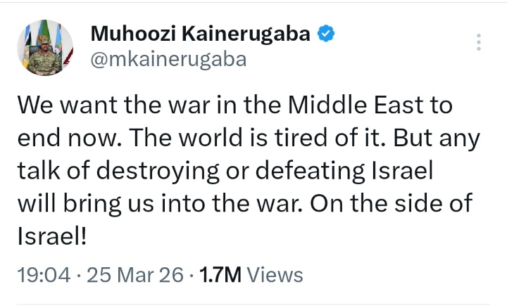 Gen Muhoozi Warns Iran, Says Uganda Will Join War on Israel’s Side ...